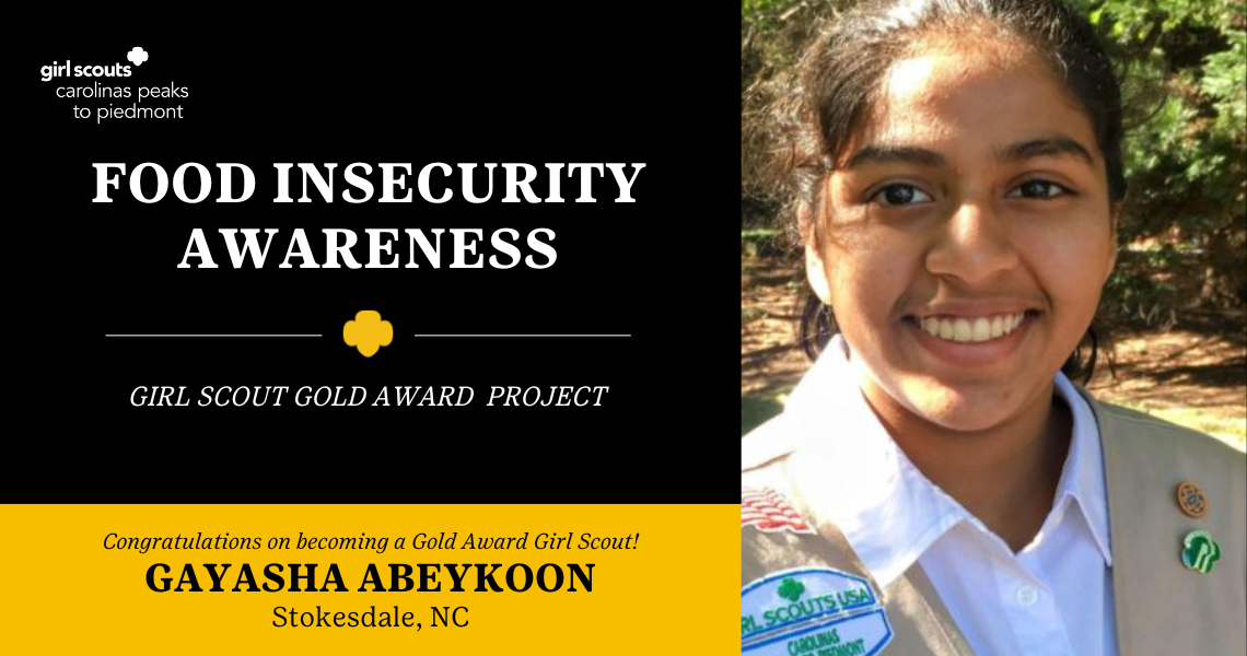 Food Insecurity Awareness: Gayasha Abeykoon’s Girl Scout Gold Award ...